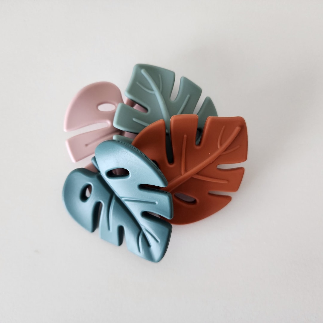 Monstera Leaf Silicone Teether | Baby Shower Gift |teething Toy | Boys Teether | Girls Teether ...