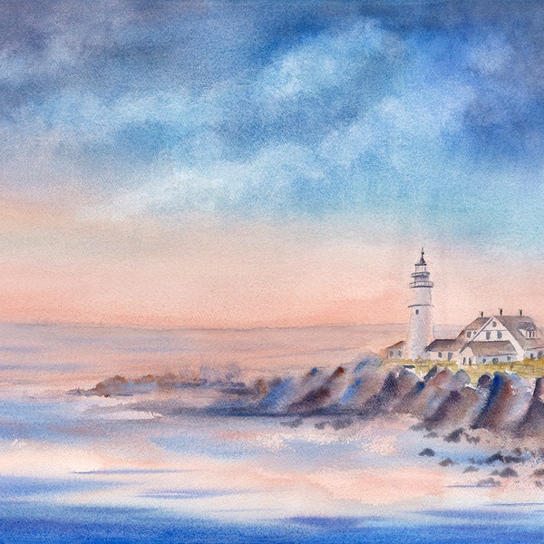 Watercolor Lighthouse Wall Art - Etsy