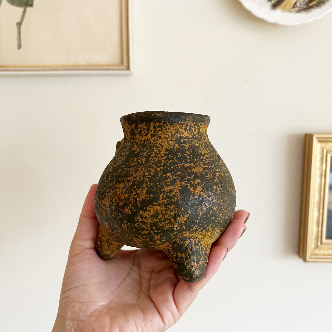 Three Legged Face Vase, Head Pottery Vase, Flower Pot, Pottery Face ...