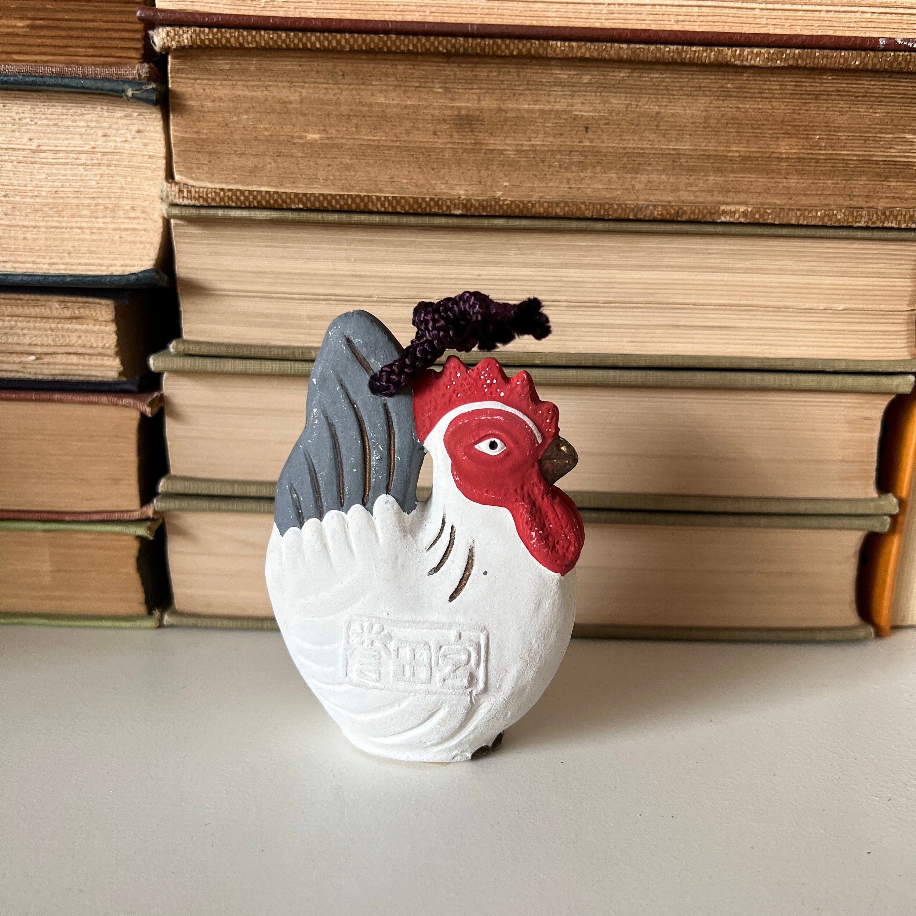 Vintage Japanese Roster Bell, Japanese Ceramic Bell, Dorei Clay Bells, Roster Lucky Charm, Farm ...