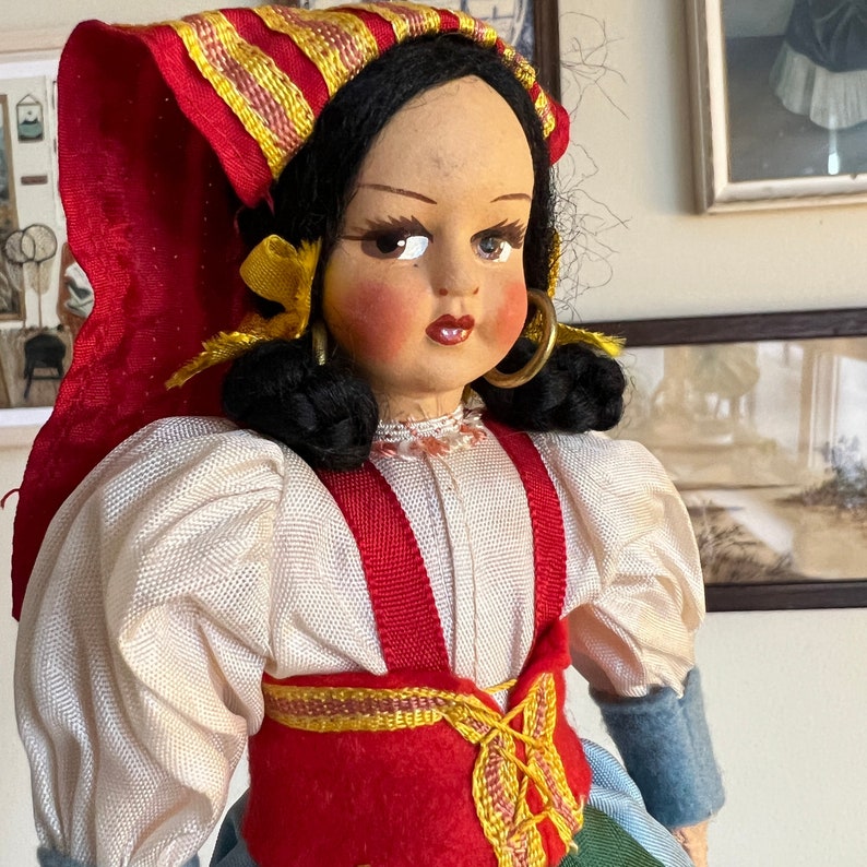 Vintage Italian Doll European Doll Traditional Small Doll - Etsy
