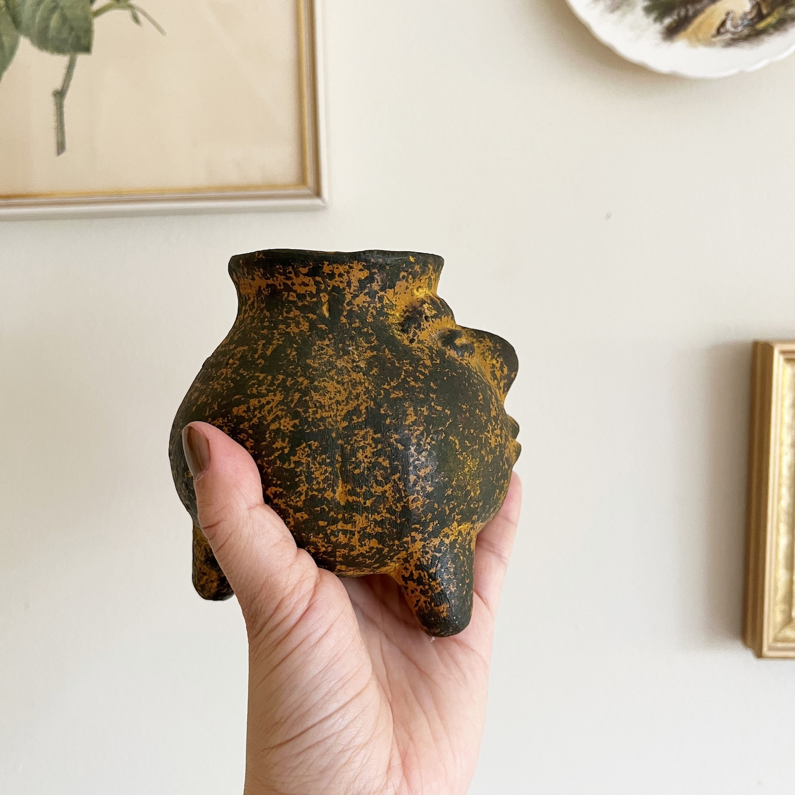 Three Legged Face Vase, Head Pottery Vase, Flower Pot, Pottery Face ...