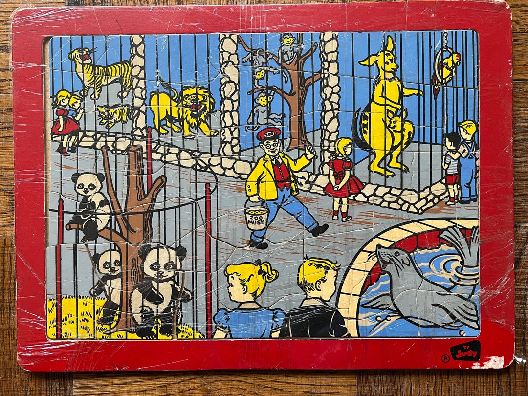2 Vintage Judy Puzzles, Vintage Zoo Themed Puzzle, School Puzzle, Large ...