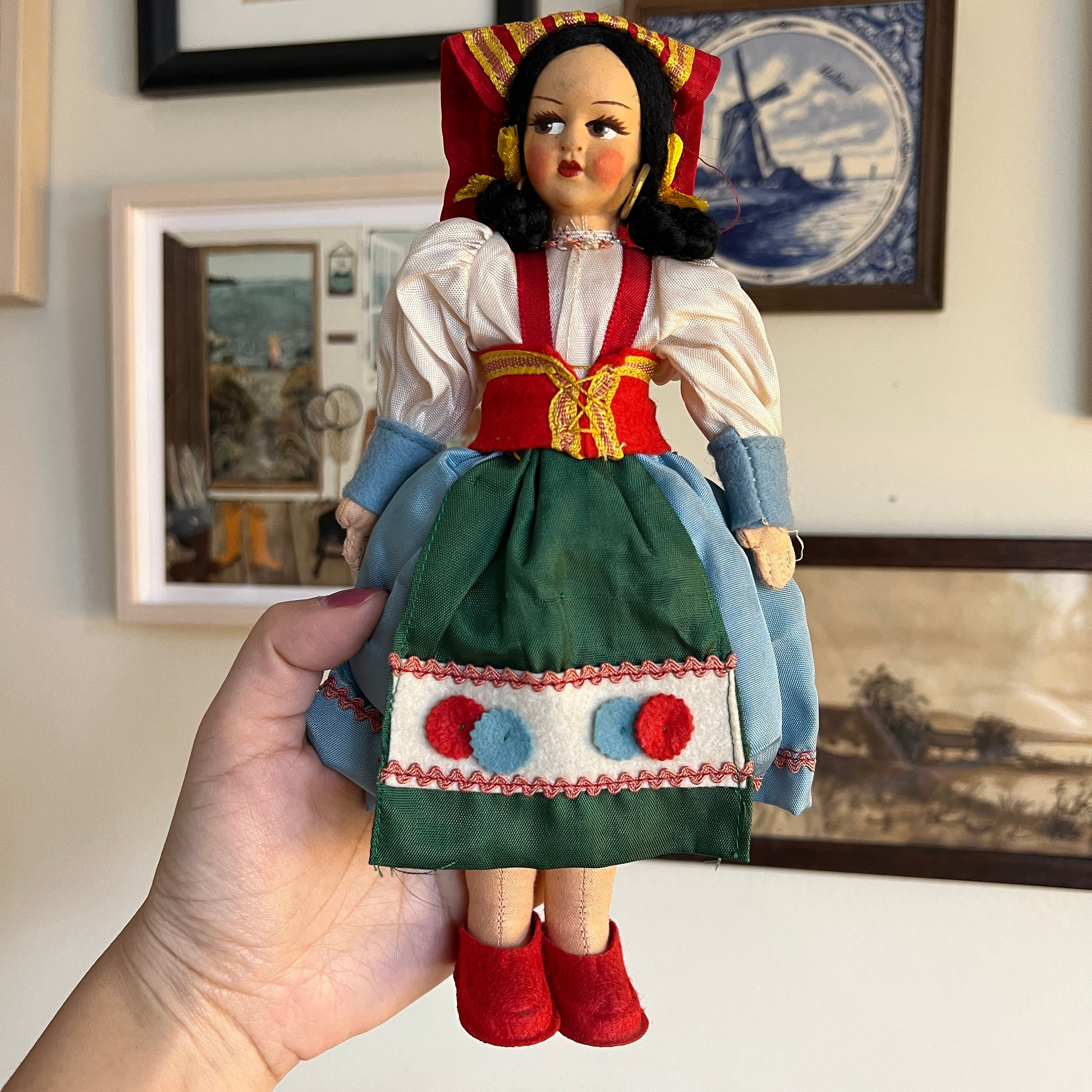 Vintage Italian Doll, European Doll, Traditional Small Doll, Costume ...