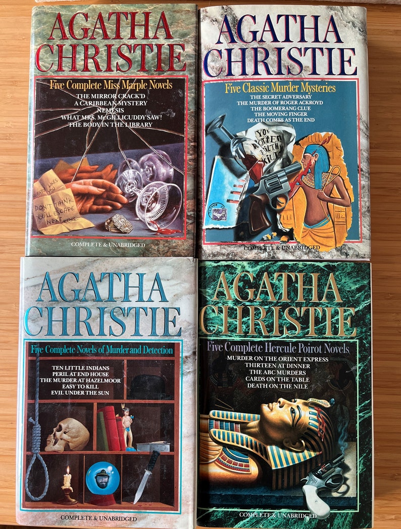 4 Agatha Christie Hardcover Book Bundle, Complete and Unabridged Agatha ...
