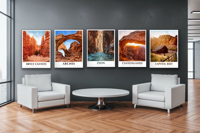 Zion National Park National Park Poster Travel Poster National - Etsy