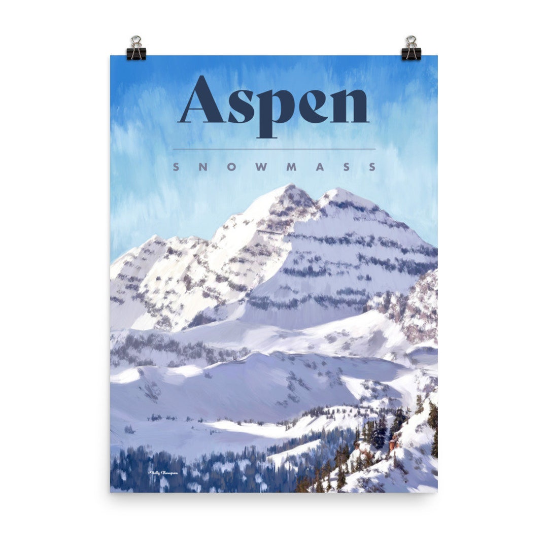 Aspen Snowmass, Aspen Colorado, Aspen Poster, Colorado Ski Poster ...