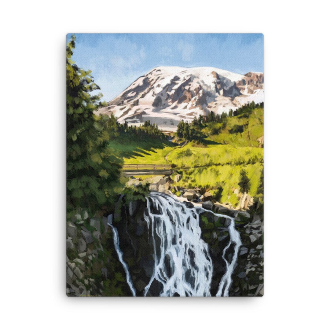 Mount Rainier National Park, Mount Rainier Painting, National Parks Art ...