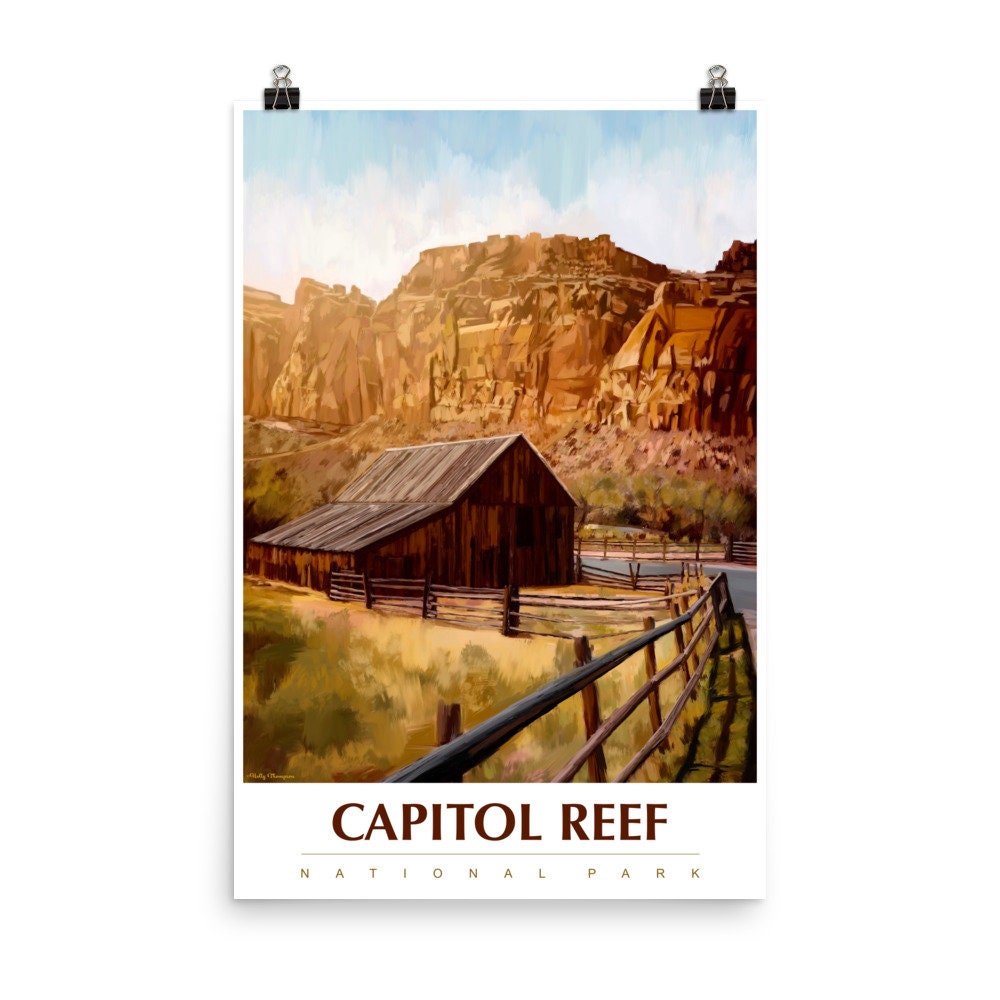 Capitol Reef National Parks Poster Travel Poster Utah Travel Poster ...