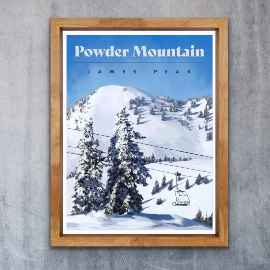 Powder Mountain Poster - James Peak -utah Ski Poster - Utah Travel ...