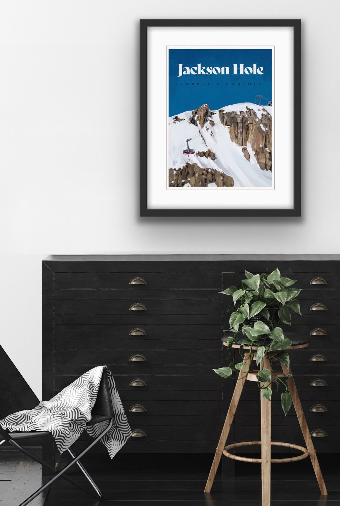 Jackson Hole Poster wyoming Ski Poster Wyoming Travel Poster Ski ...