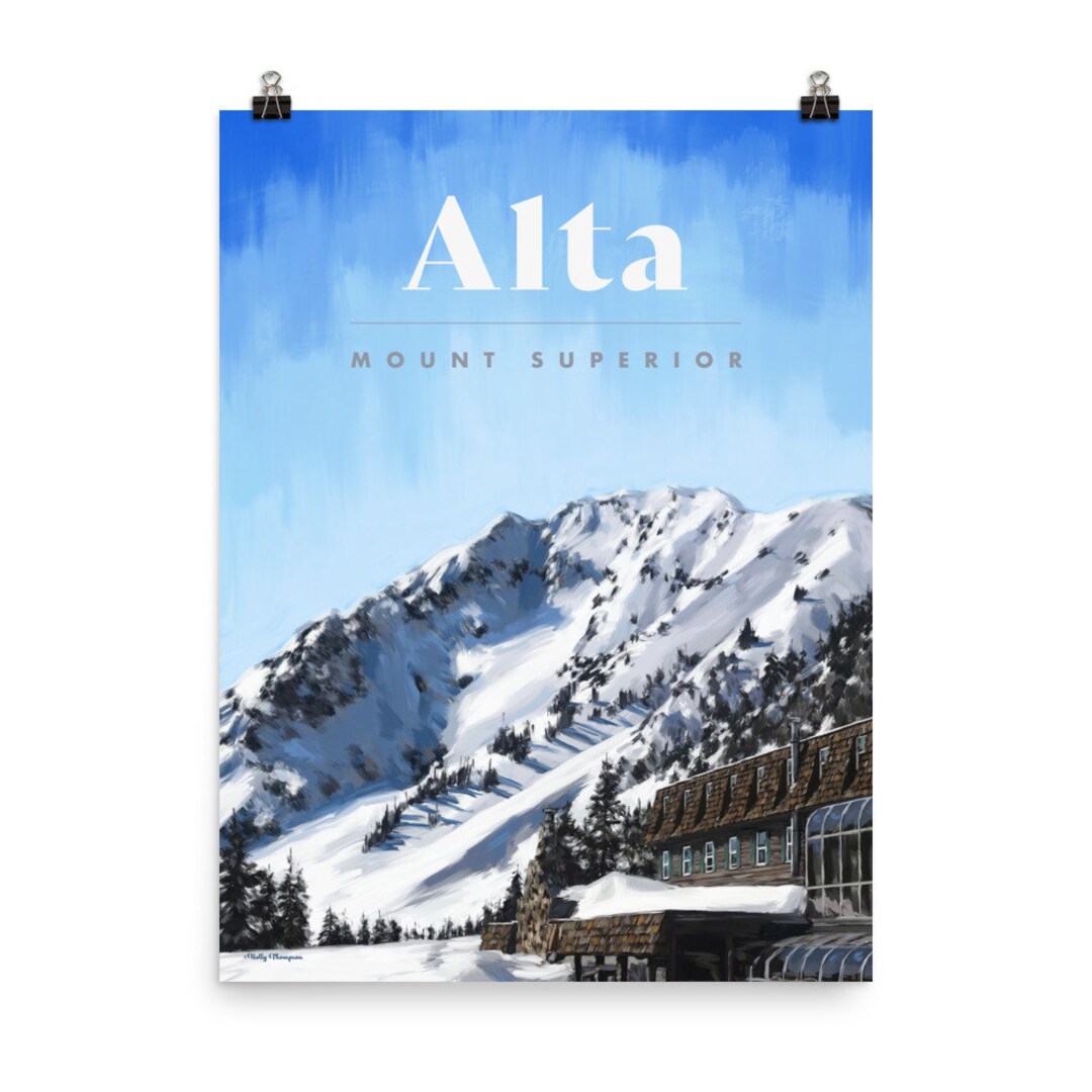 Alta Poster - BIG - Mt Superior -utah Ski Poster - Utah Travel Poster ...