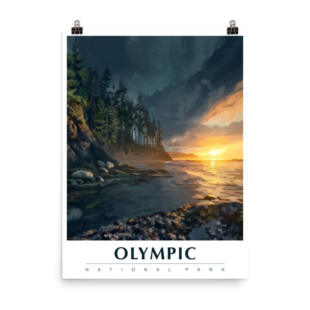 Olympic National Park National Park Poster Travel Poster National Park ...