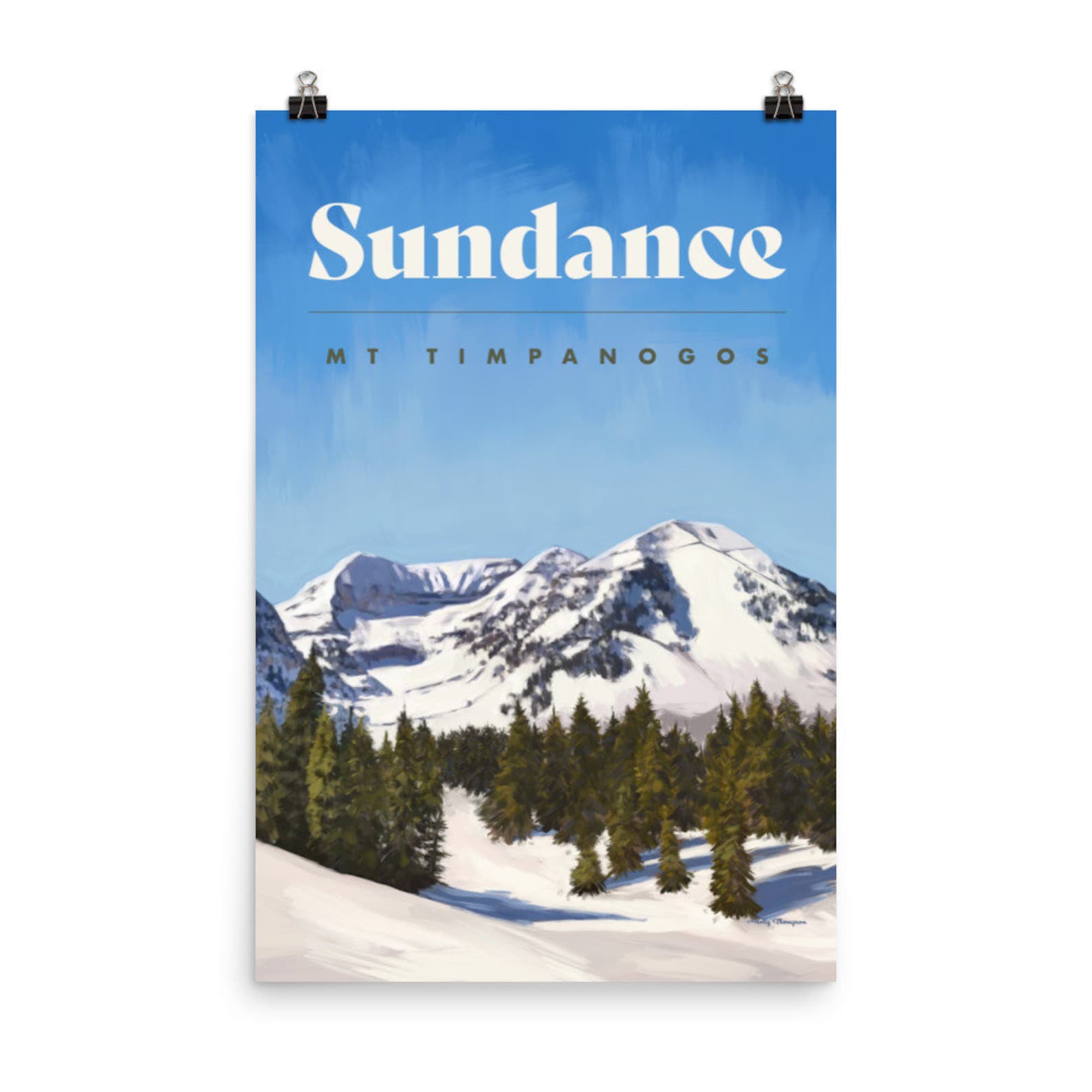 Sundance Poster - BIG - Timpanogos -utah Ski Poster - Utah Travel ...