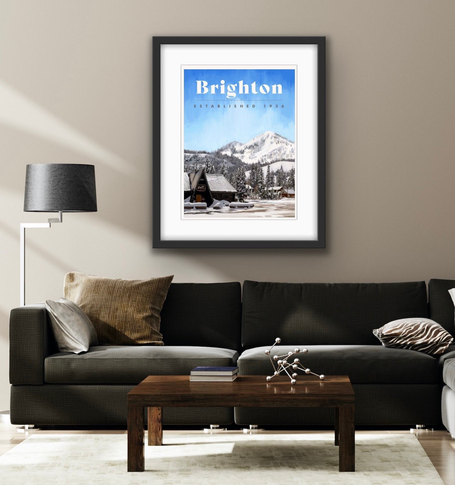 Brighton Poster - BIG - 1936 -utah Ski Poster - Utah Travel Poster ...