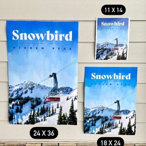 Snowbird Poster - Hidden Peak -utah Ski Poster - Utah Travel Poster ...