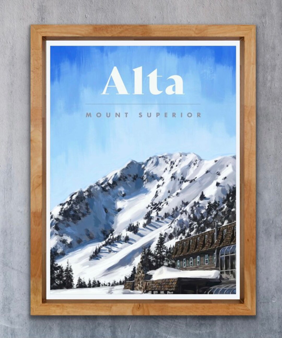 Alta Poster - Mount Superior -utah Ski Poster - Utah Travel Poster ...