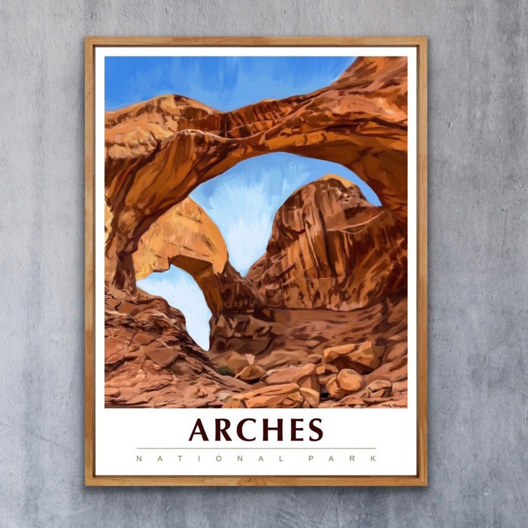 Arches National Park National Park Poster Arches Utah Travel Poster ...