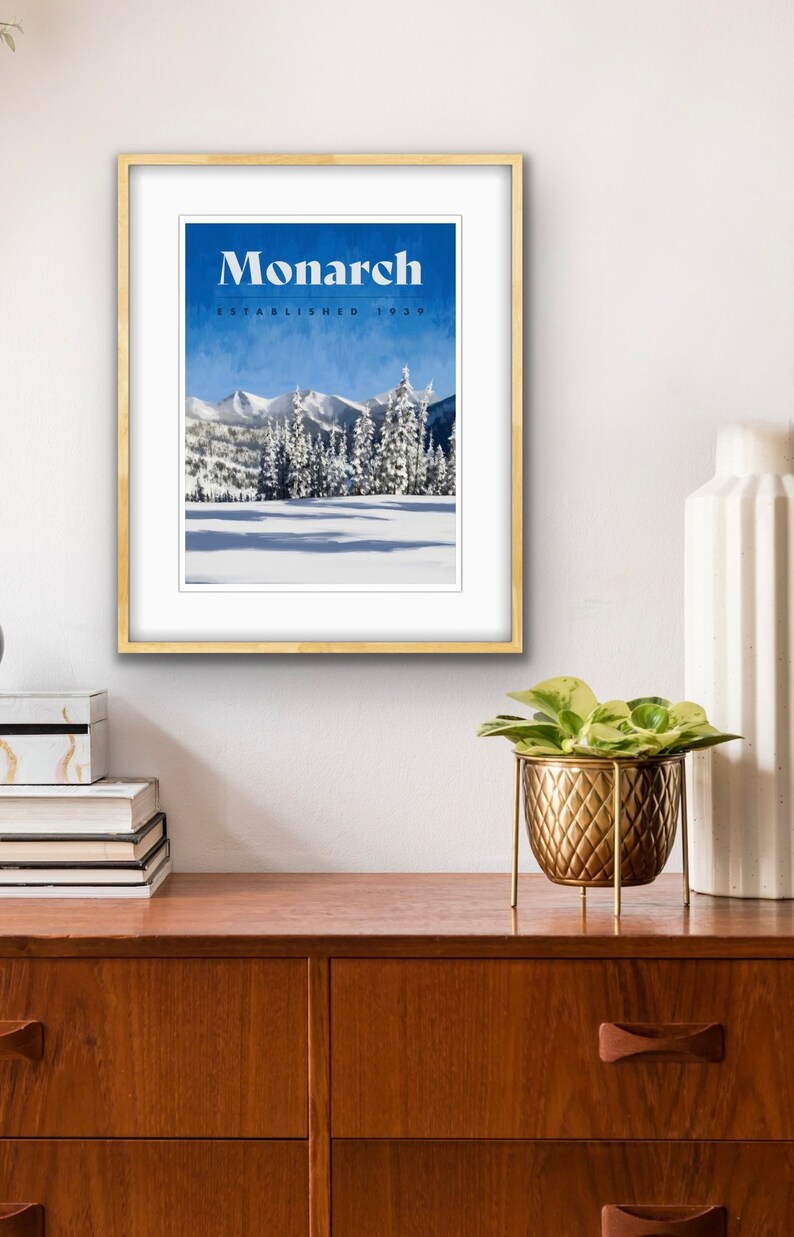 Monarch Poster -colorado Ski Poster - Colorado Travel Poster - Ski ...