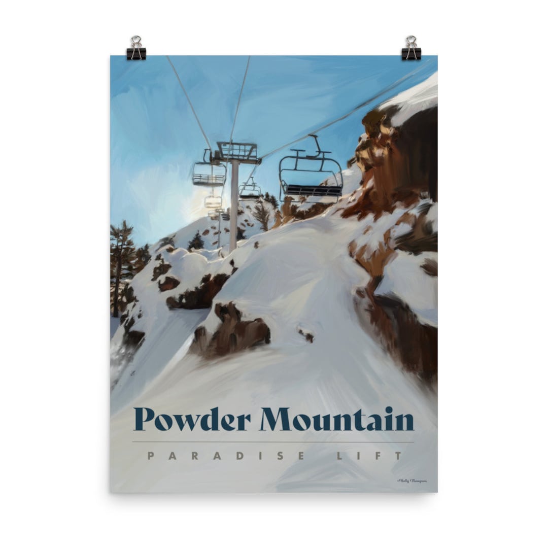 Powder Mountain Poster - BIG - Paradise Lift -utah Ski Poster - Utah ...