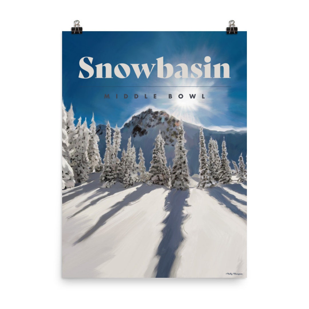 Snowbasin - BIG - Middle Bowl -utah Ski Poster - Utah Travel Poster ...