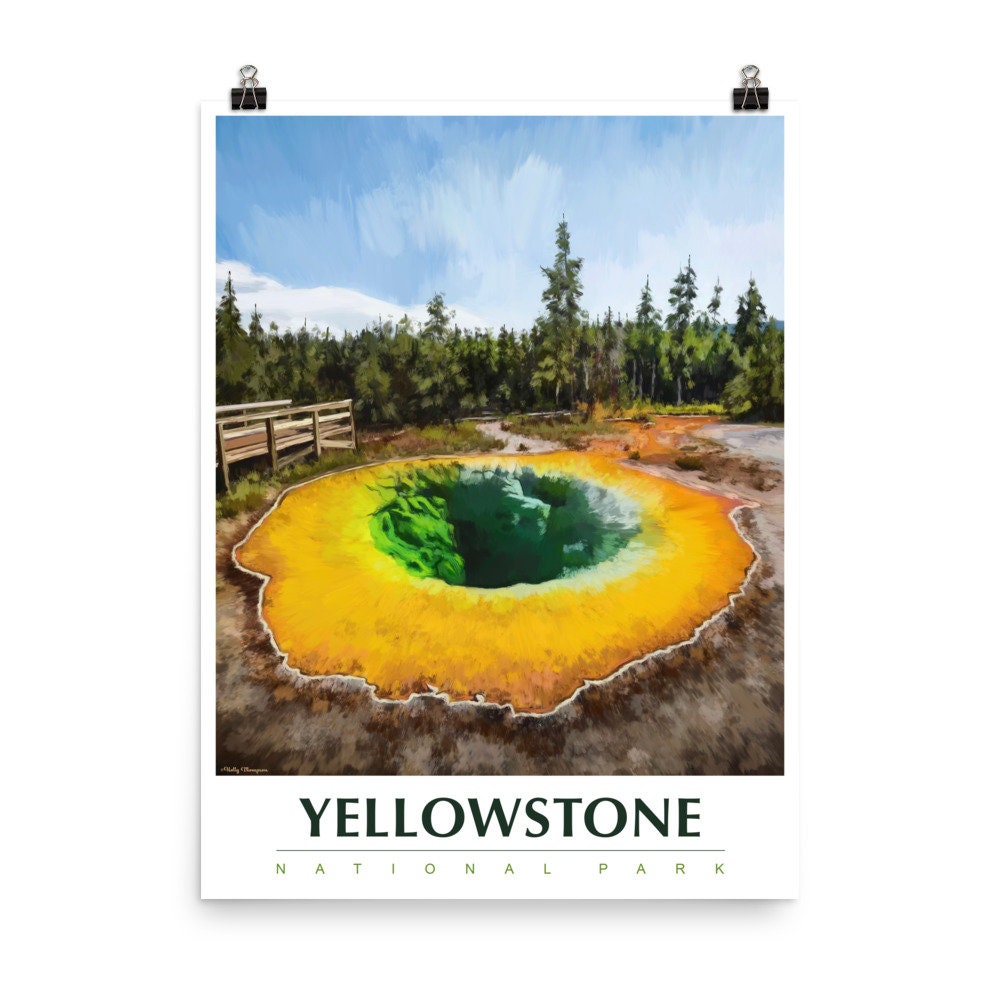 Yellowstone National Park National Park Poster Travel Poster - Etsy