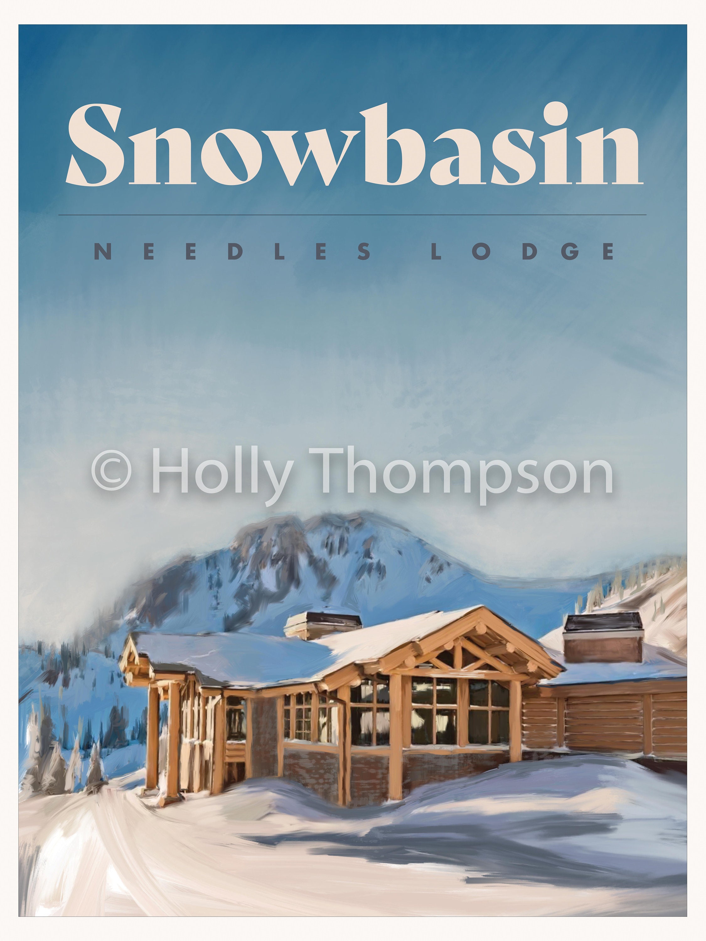Snowbasin Poster - Needles Lodge -utah Ski Poster - Utah Travel Poster ...