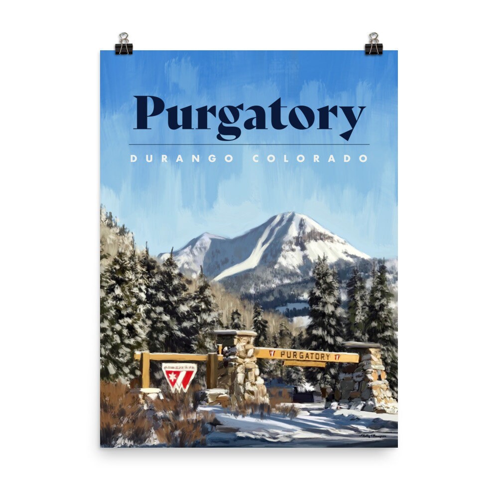 Purgatory colorado Ski Poster Colorado Travel Poster Ski Colorado ...