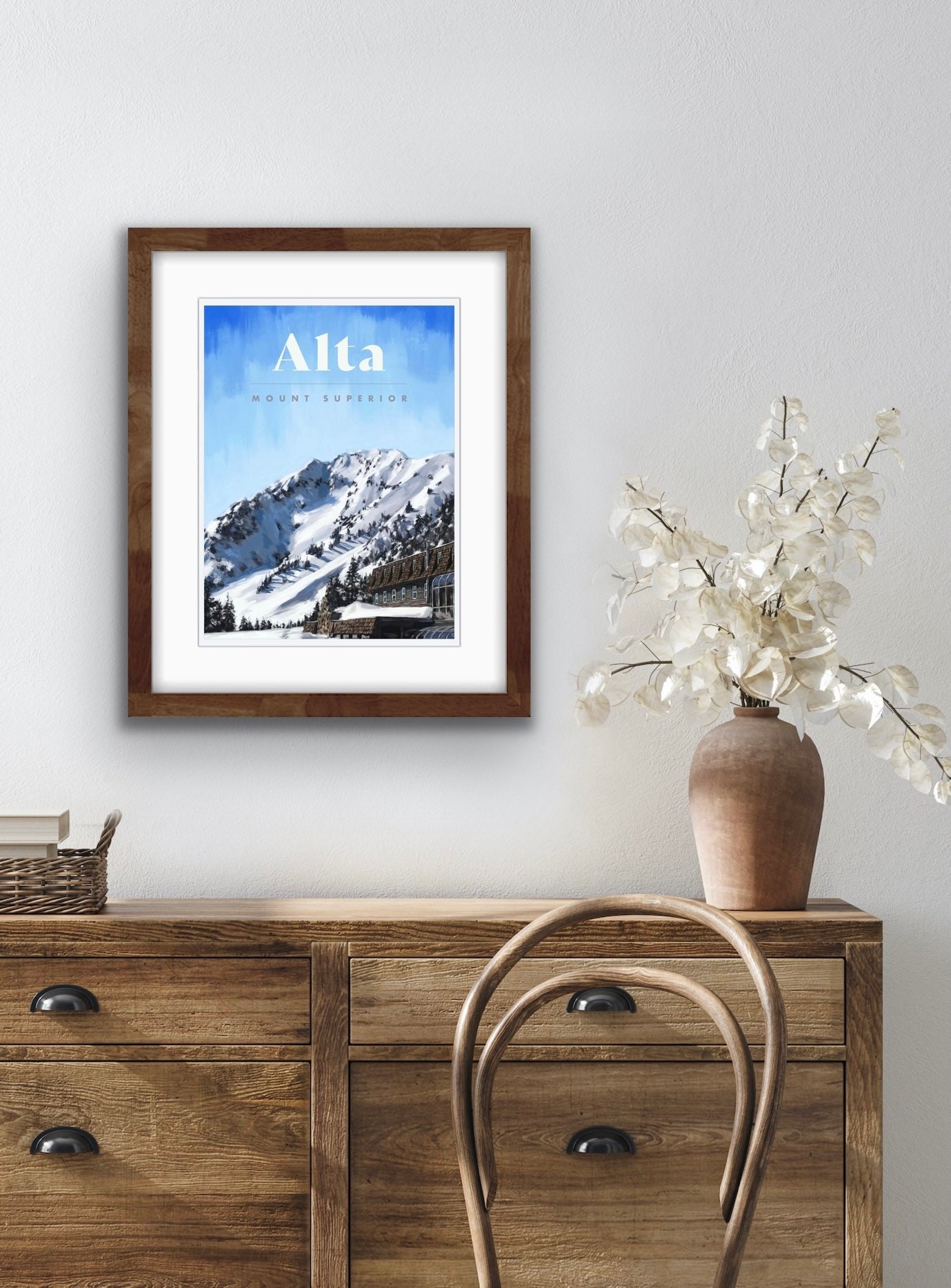 Alta Poster - Mount Superior -utah Ski Poster - Utah Travel Poster ...