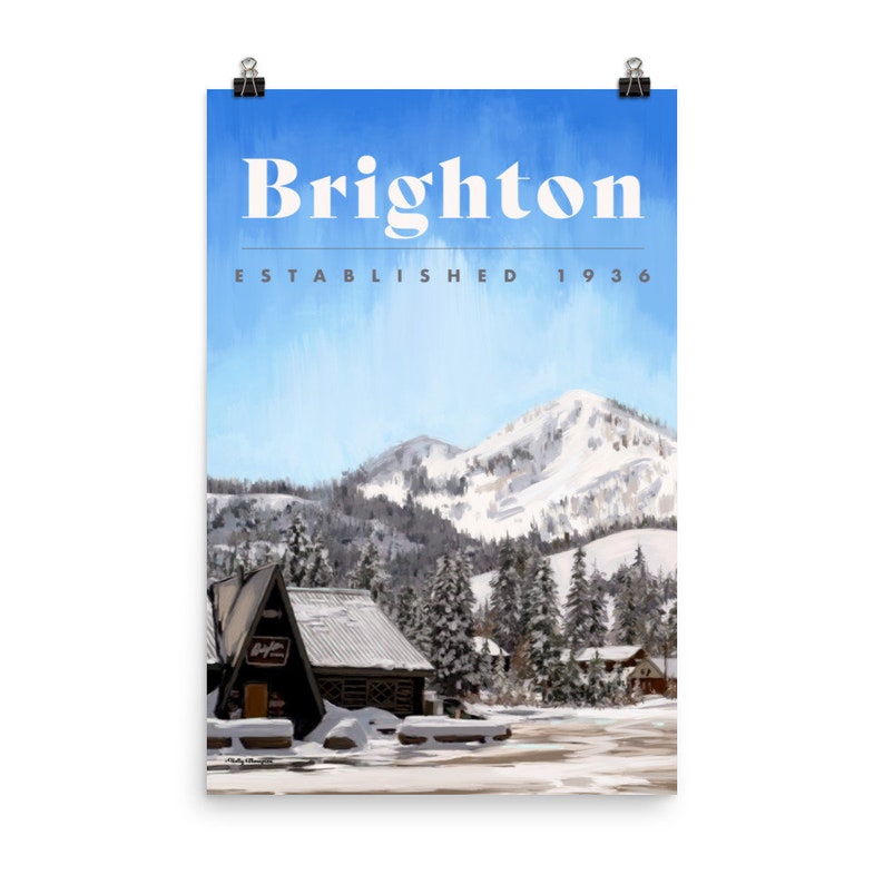 Brighton Poster - BIG - 1936 -utah Ski Poster - Utah Travel Poster ...