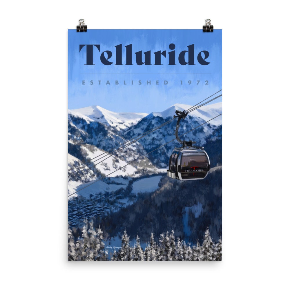 Telluride Poster BIG colorado Ski Poster Colorado Travel Poster Ski ...