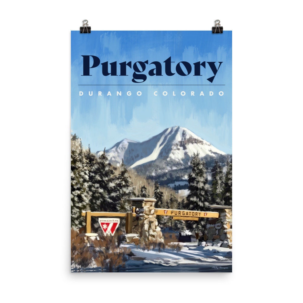 Purgatory colorado Ski Poster Colorado Travel Poster Ski Colorado ...