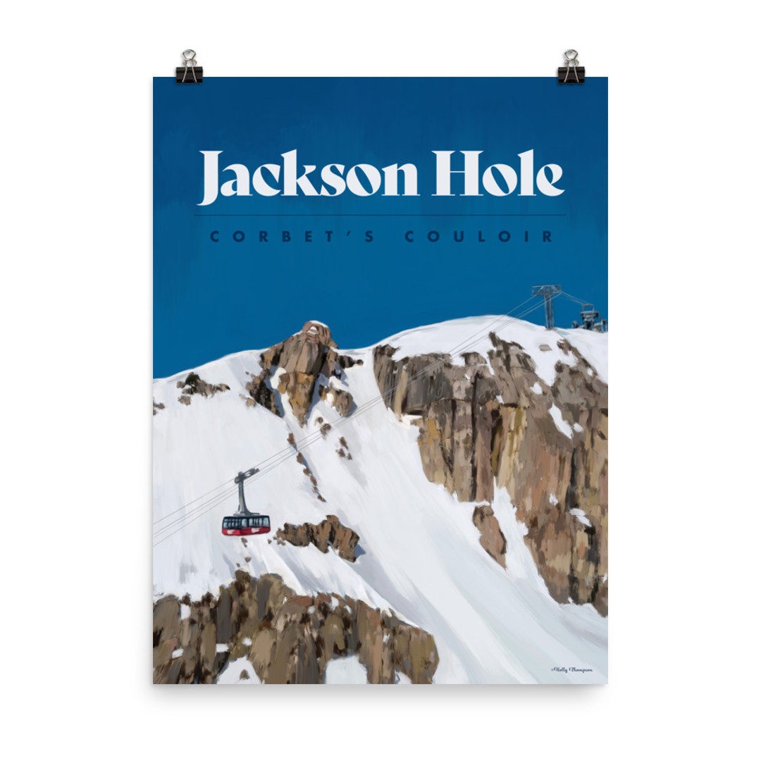 Jackson Hole Poster - BIG -wyoming Ski Poster - Wyoming Travel Poster ...