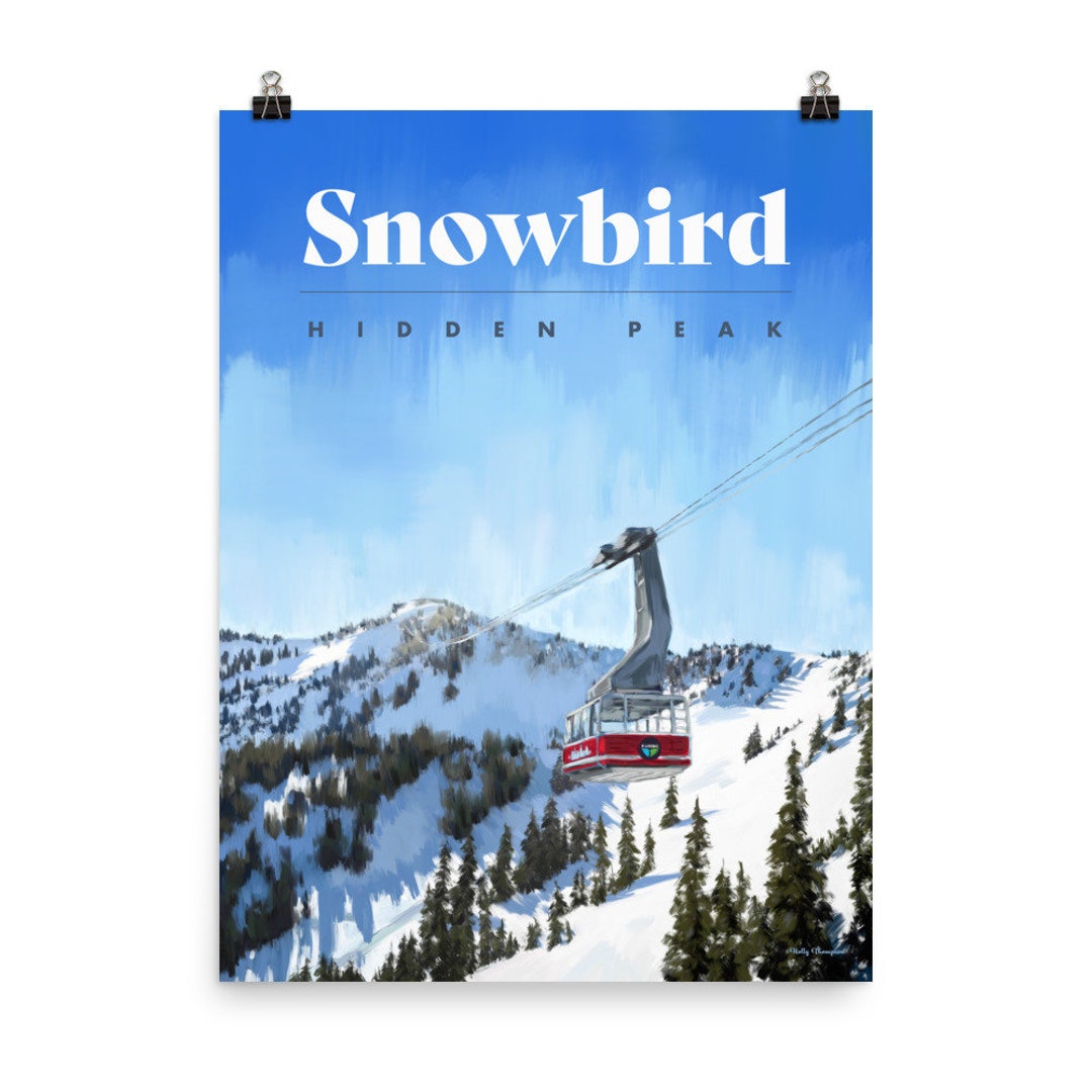 Snowbird Poster - BIG - Hidden Peak -utah Ski Poster - Utah Travel ...