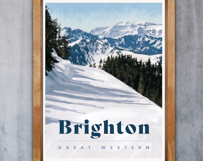 Brighton Poster - Great Western -utah Ski Poster - Utah Travel Poster ...