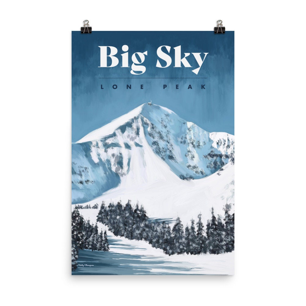 Big Sky Poster BIG Montana Ski Poster Ski Montana Montana Travel Poster ...