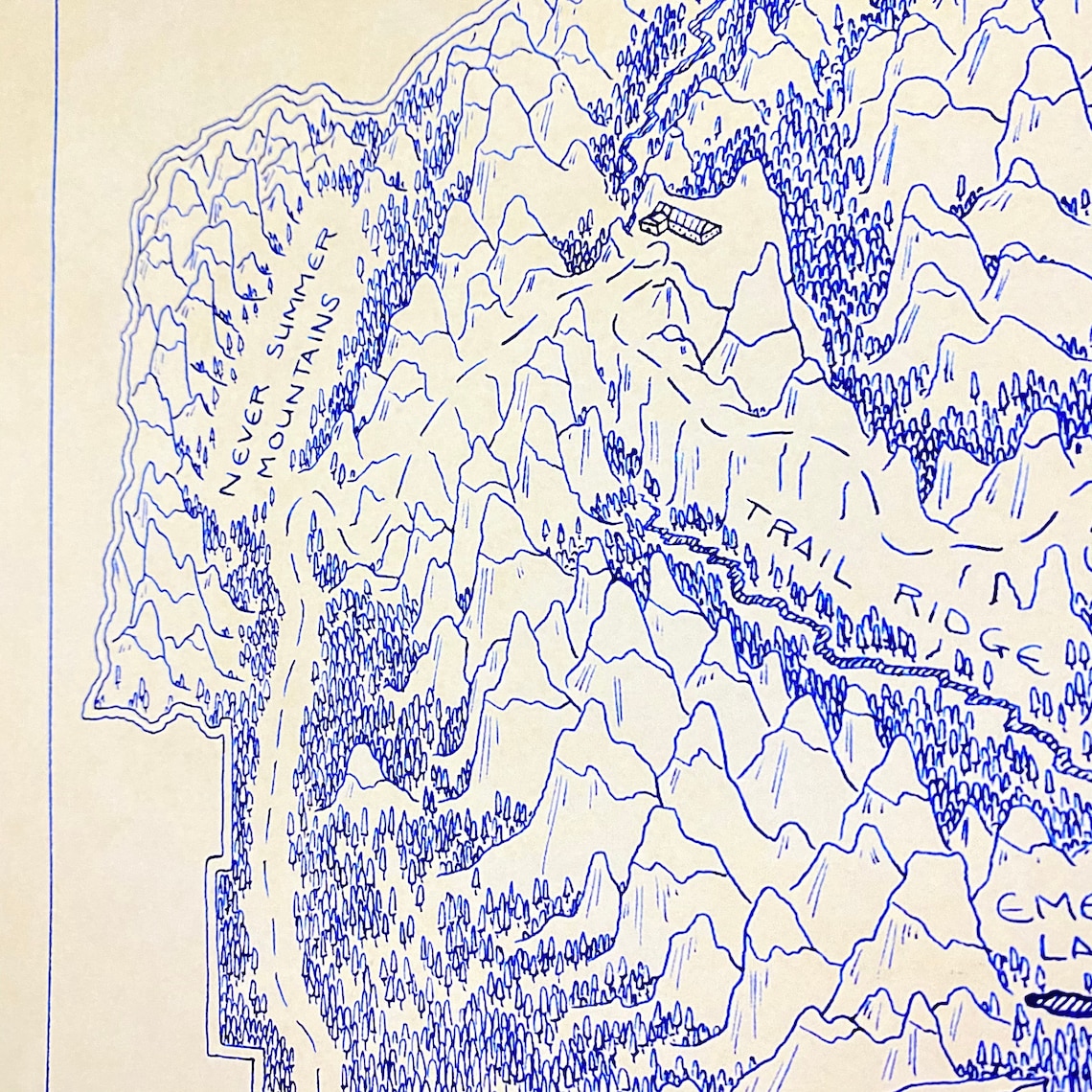 Rocky Mountain National Park Hand-drawn Map Print by - Etsy