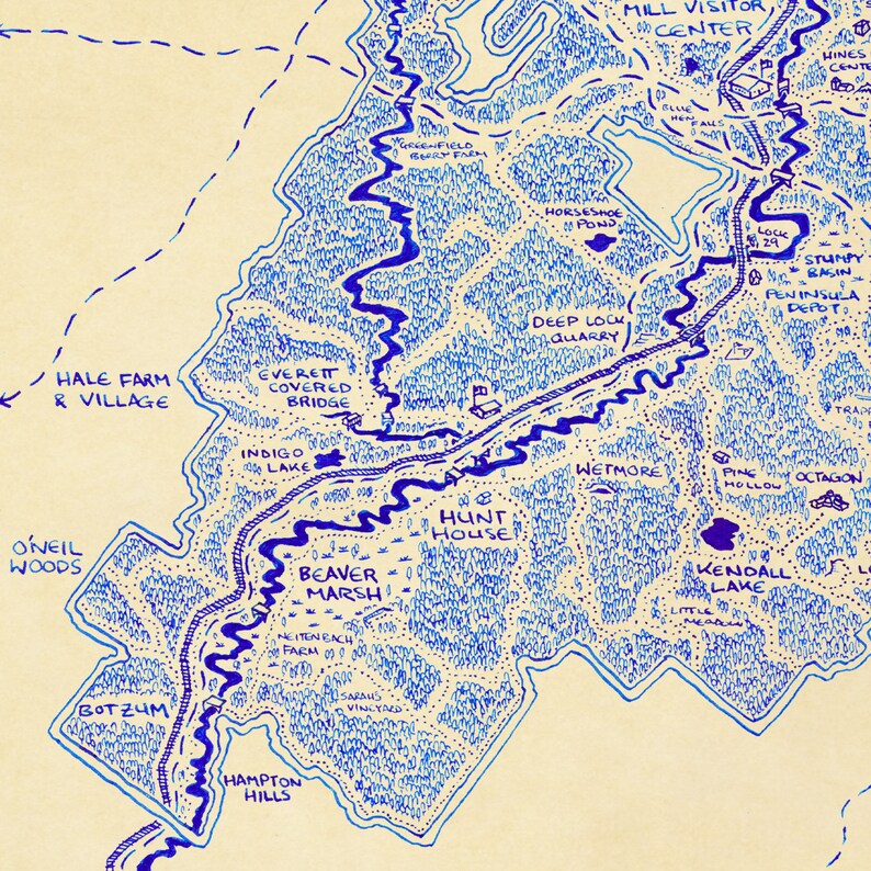 Cuyahoga Valley National Park Map Hand-drawn by Cryptocartography | Map ...