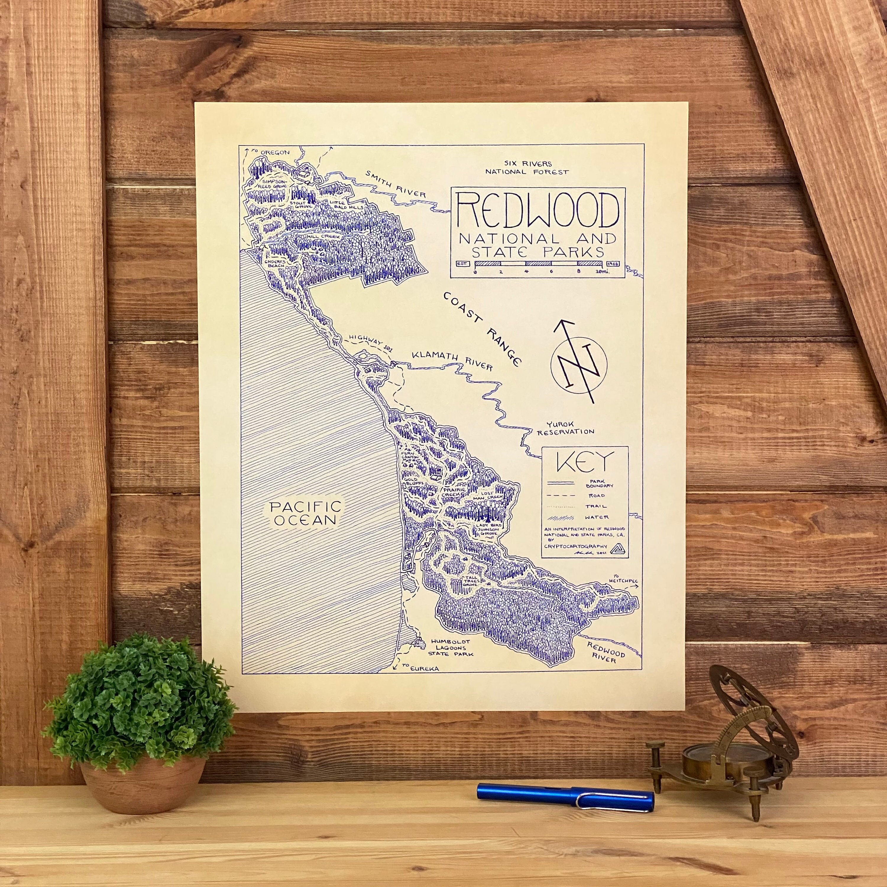 Giant Redwoods National Park Map Redwood National And State Parks