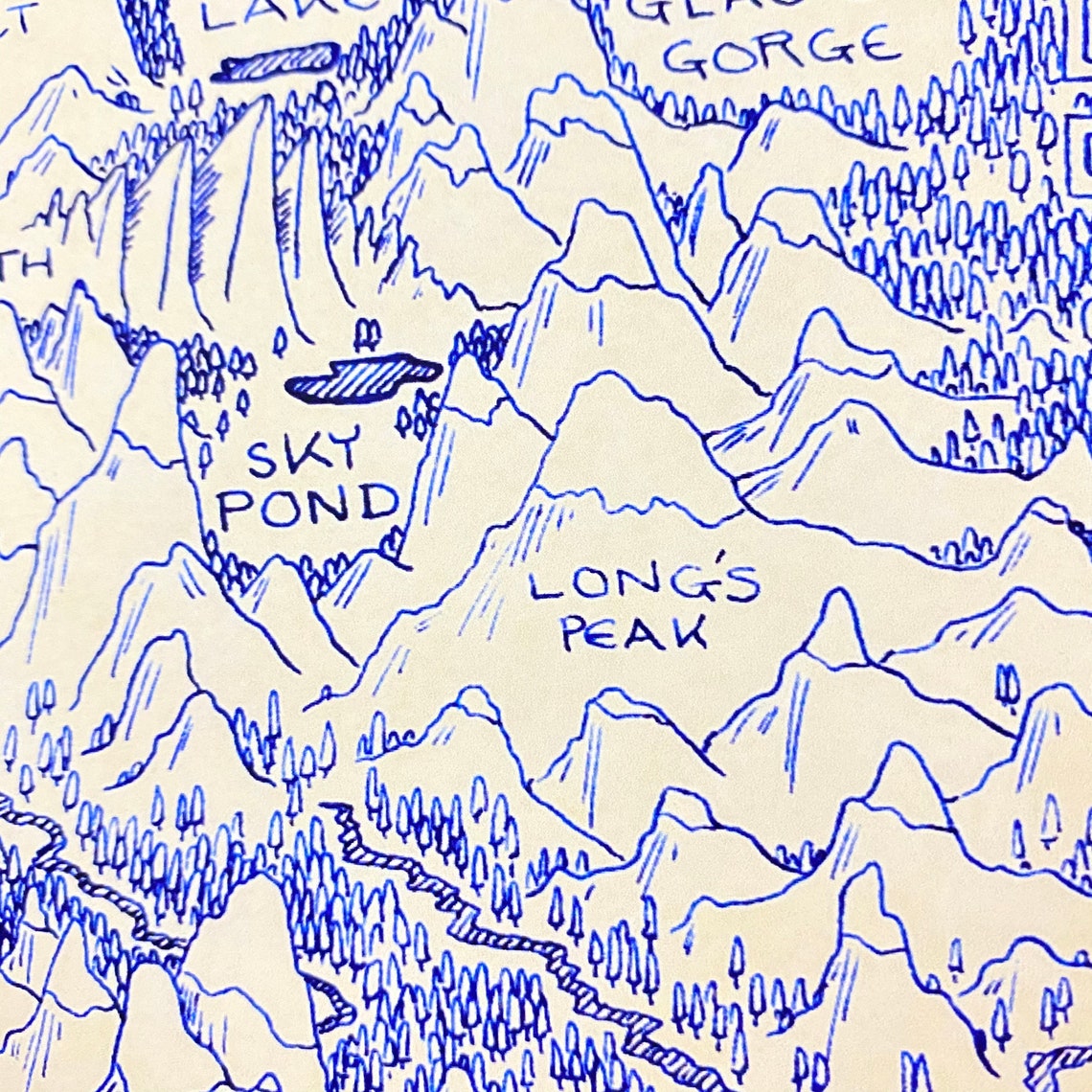 Rocky Mountain National Park Hand-drawn Map Print by - Etsy