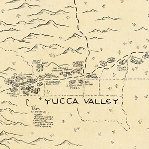 Joshua Tree & Yucca Valley Town Map Hand-drawn by Cryptocartography ...