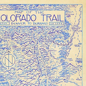 Colorado Trail Map | Hand Drawn by Cryptocartography | Wall Art ...