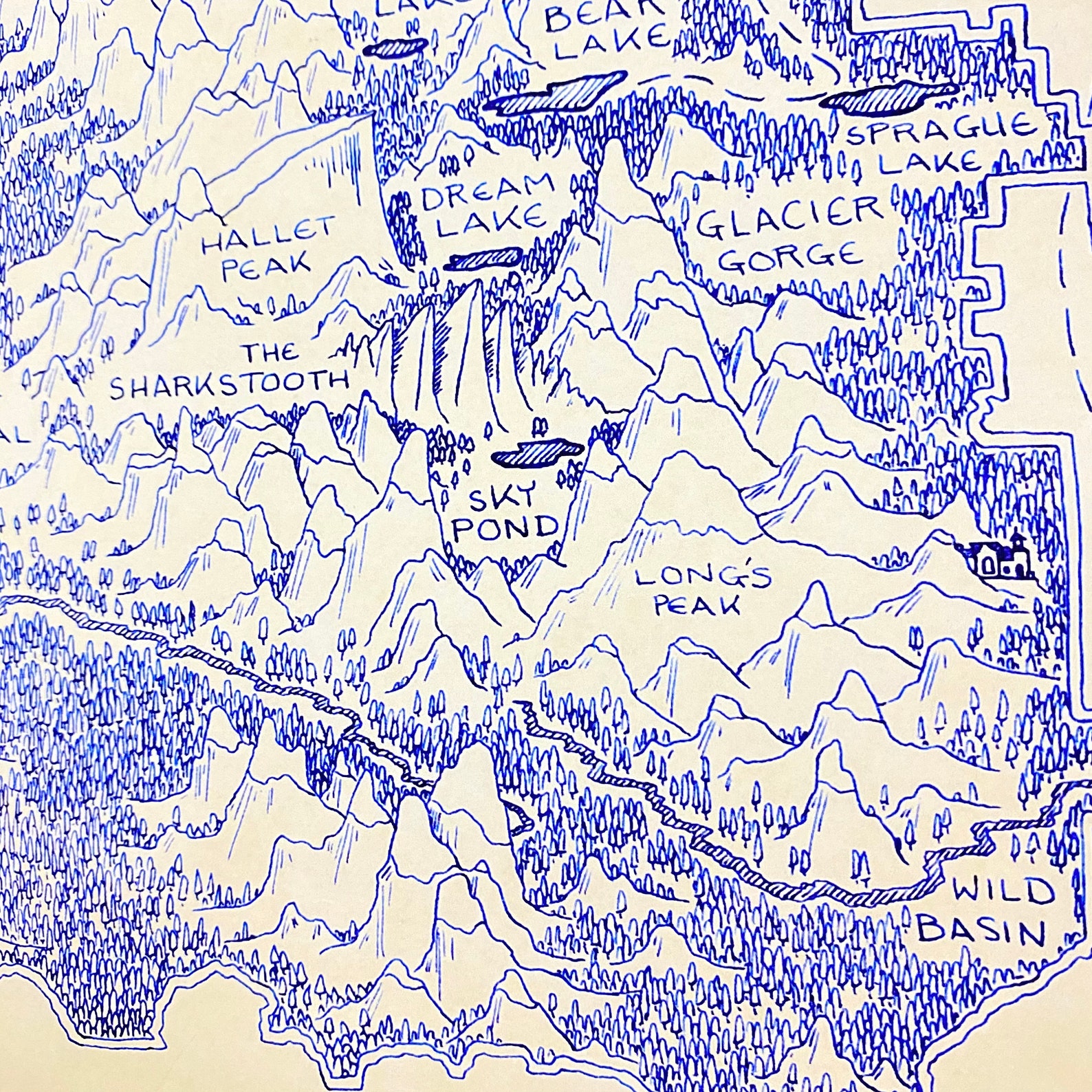 Rocky Mountain National Park Hand-drawn Map Print by - Etsy