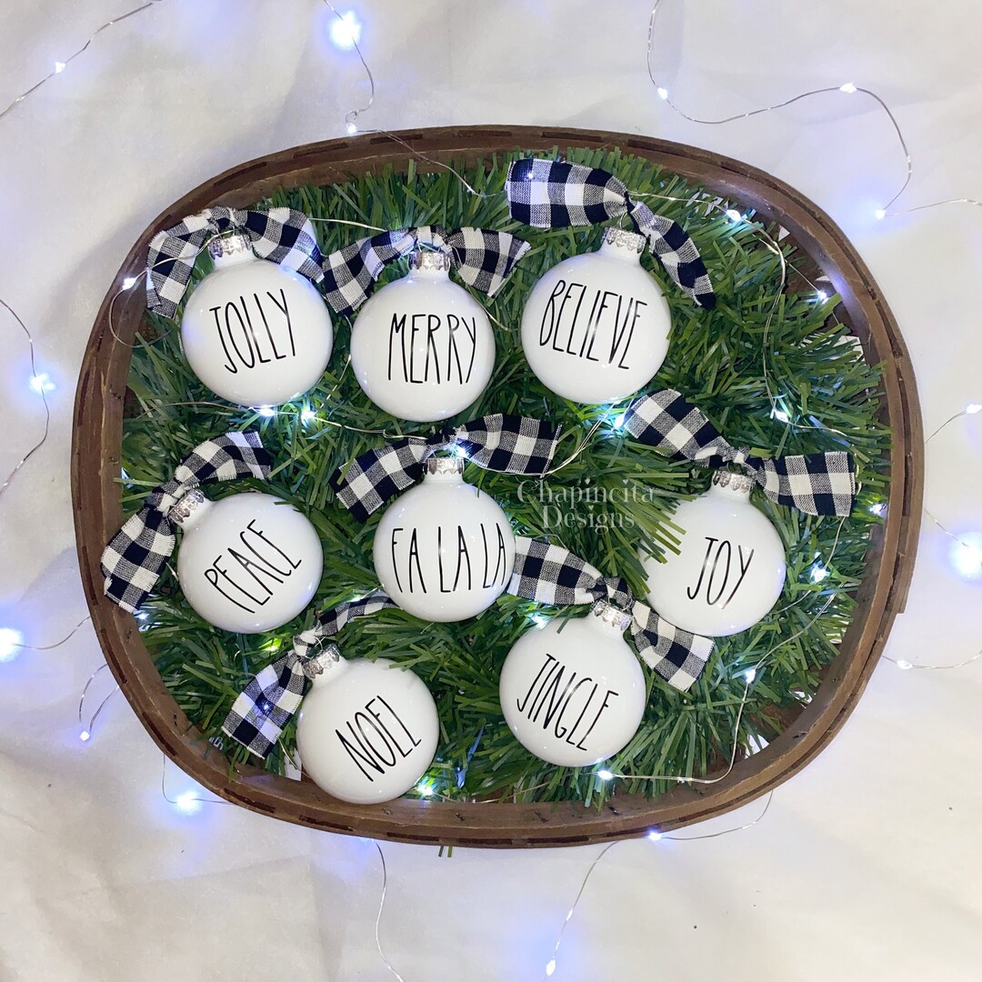 Farmhouse Ornaments Rae Dunn Inspired Ornaments Black - Etsy