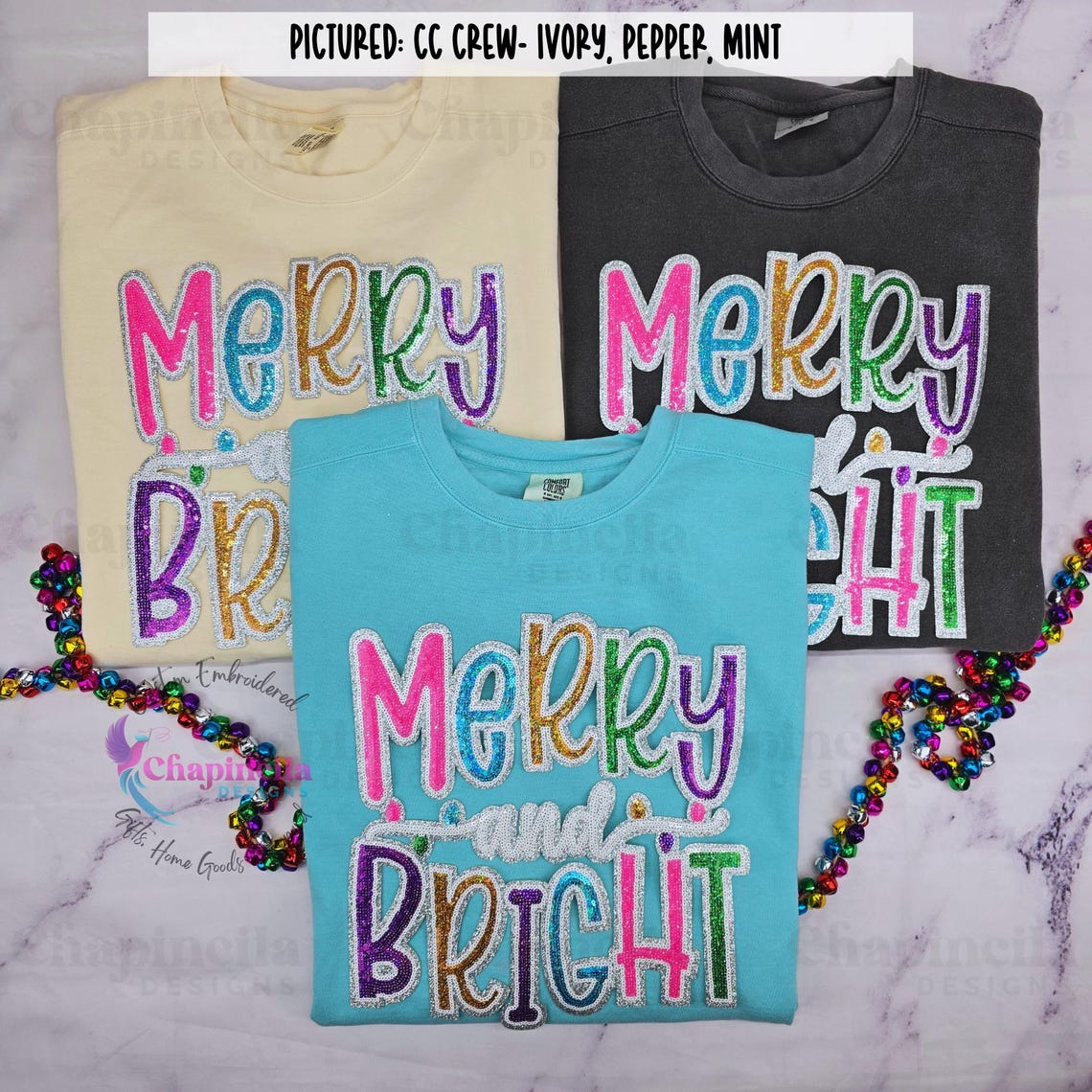 Merry and Bright Colorful Pink Christmas Sweatshirt, Merry & Bright ...