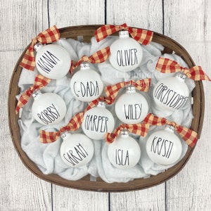 Farmhouse Ornaments | Rae Dunn Inspired Ornaments | Black White Checker ...