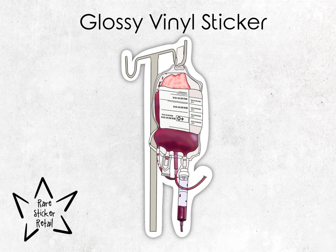 Blood Transfusion IV Sticker, Blood Bag Sticker, Blood Bank Sticker ...