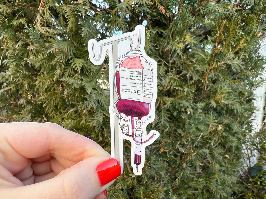 Blood Transfusion IV Sticker, Blood Bag Sticker, Blood Bank Sticker ...