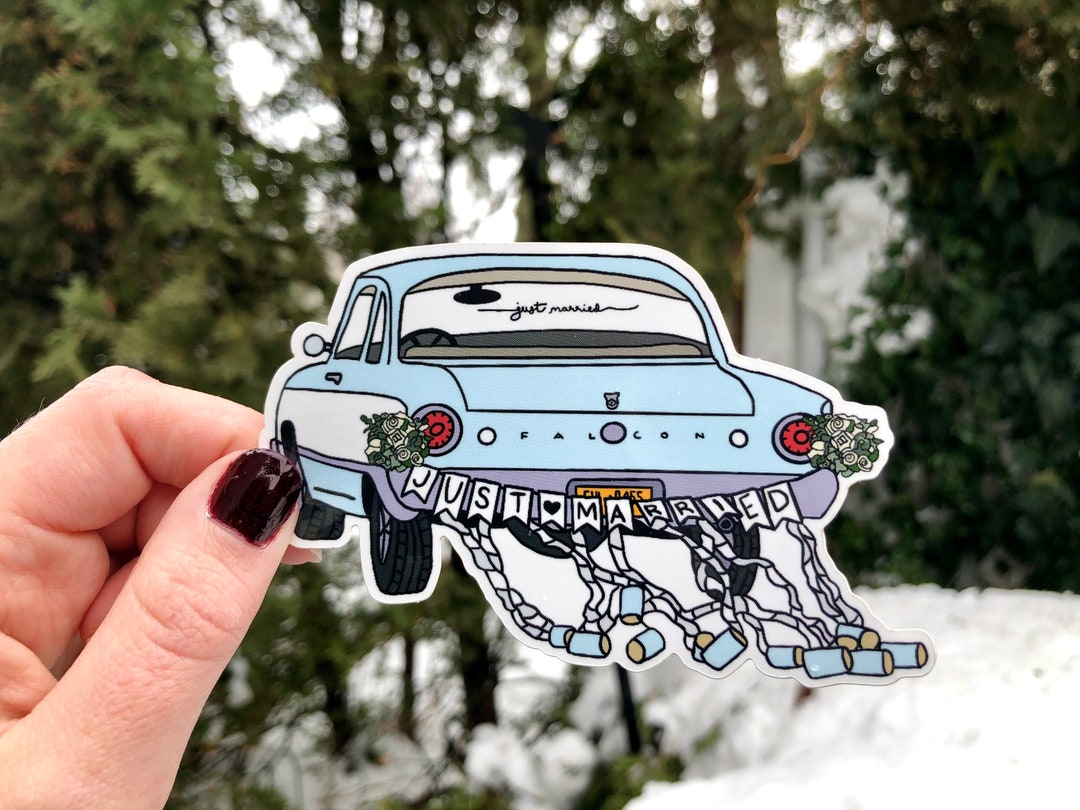 Just Married Car Sticker, Wedding and Engagement Gift, Gift for Bride ...