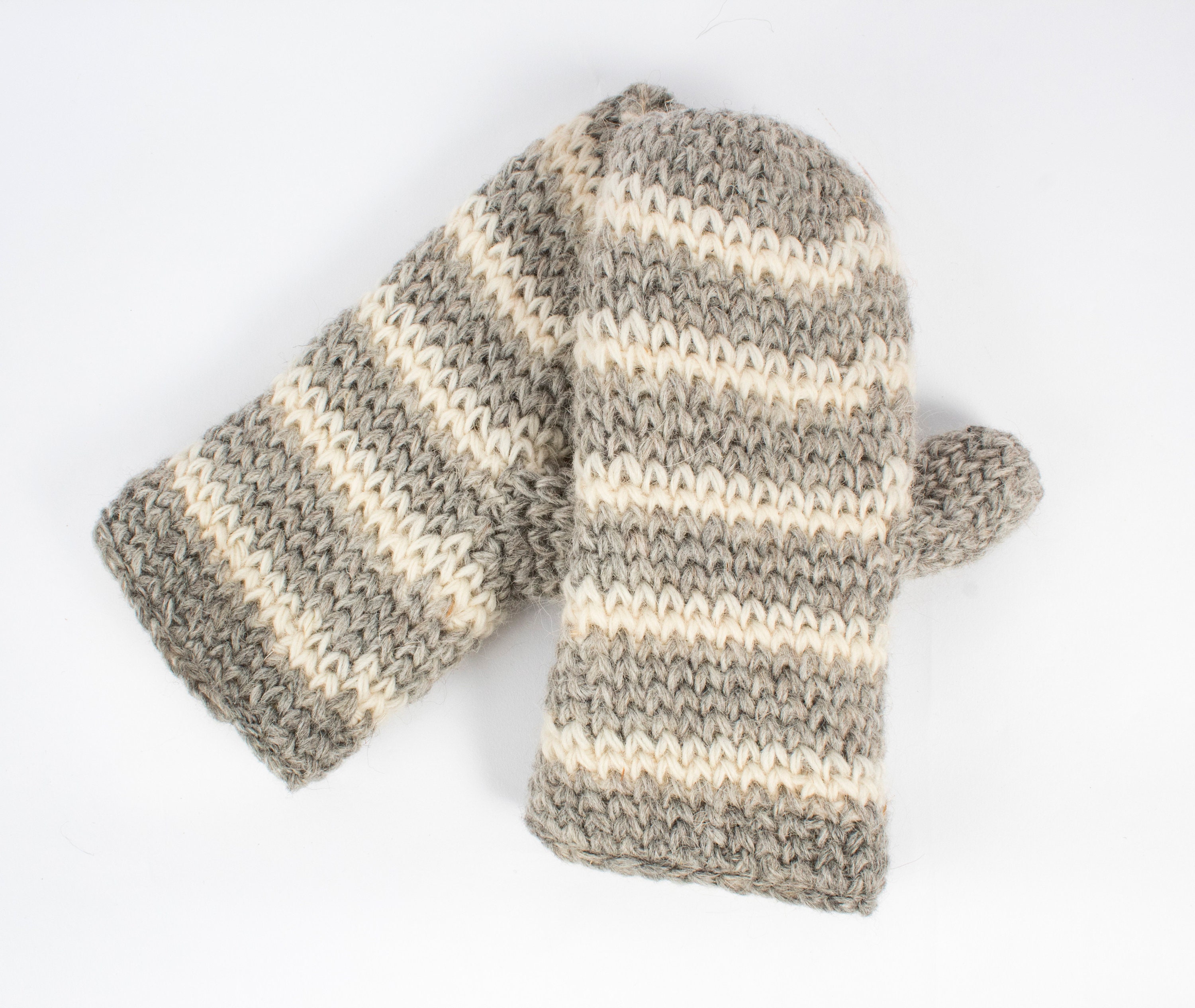 Women's Wool Knitted Mittens - Etsy UK